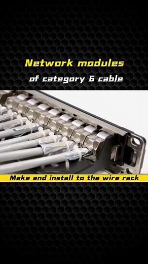 Network moduls of category 6 cable, make and install to the wire rack ~ #electricalengineering #serverroom #cable #cables #cat6 #factory #equiinet