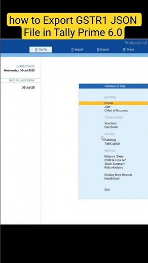 how to export json in tally prime 6.0 gstr 1 | how to download json file for gstr1 in tally prime