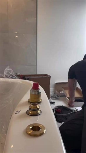 Riobel deck mount tub filler! #bathroomrenovation #plumbing #plumbers #renovations #bathroom