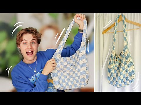 CHECKERED BAG | BEGINNER CROCHET TUTORIAL | Henri Purnell