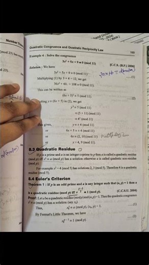 Quadratic Residue number theory #numbertheory #mathematics