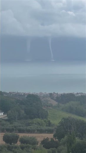 Dramatic Multiple Waterspouts Form over Adriatic Sea