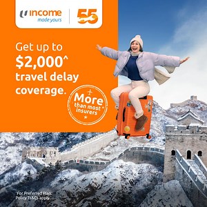 📣Get covered today so you can enjoy every moment of your year-end travel📣 Don’t miss out on this deal! Secure up to 70%^ off Income’s Standard Per-trip Travel Insurance from now till 25 Nov 2025 09:00hrs! Don't worry and travel happy with up to $2,000¹ travel delay coverage (more than most insurers²) with Income's Travel Insurance. ^For Classic plan. ¹For Preferred Plan. Policy Ts&Cs apply. ²This comparison does not include all similar travel insurance plans. Promotion Ts&Cs apply. | Income