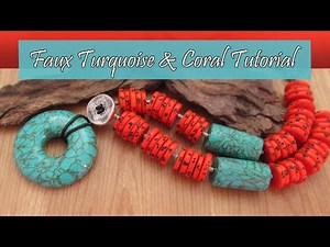 Polymer Clay Turquoise as You've Never Seen it Before - Faux Turquoise & Coral Statement Necklace