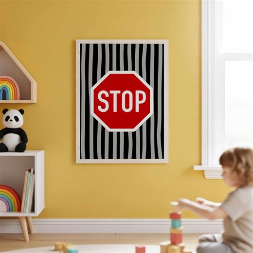 Stop Sign Print - Car Print - Boys Room - Digital Download - Etsy