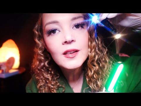 Doctor Whispers Calming Eye Scan ASMR | Light Triggers & Glove Sounds