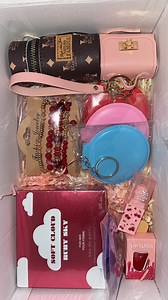 Keychain Bag With Mini Mirror, Lip Gloss, Bracelet: Gift Set - Etsy