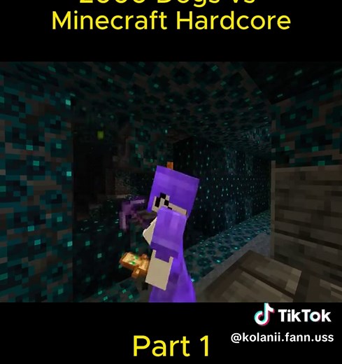 2000 Dogs vs Minecraft Hardcore Part 1 #Kolanii #Minecraft #gaming #fyp #foryou