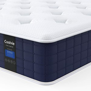 Twin Mattress, Coolvie 10 inch Hybrid Mattress in a Box, with Memory Foam and Pocket Springs, Medium Firm, for Adults