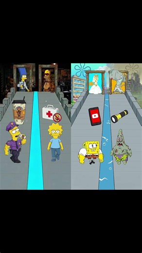 Bart Security Glow up X Lisa Chica Simpsons VS Zombie Spongebob X Patrick Star Extreme GLOW UP