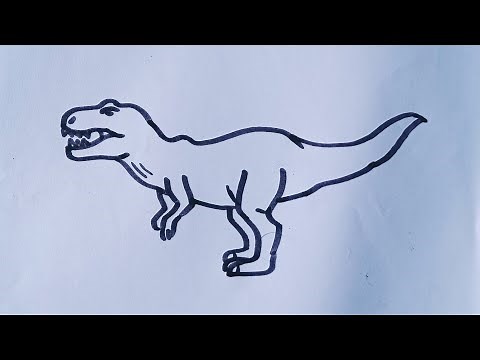 How to draw a T Rex /easy T Rex dinosaur drawing step by step/T Rex outline drawing