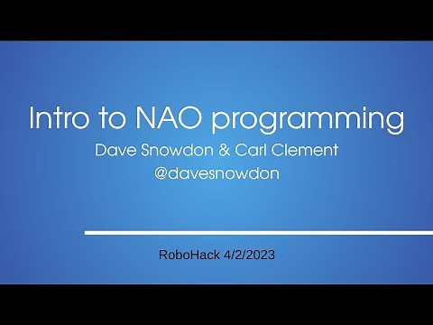Intro to NAO Programing, Part 1 - Choreographe & python