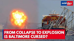 Baltimore Ship EXPLOSION Near Francis Scott Key Bridge Collapse Site; 23 Crew STUCK in Fireball Blas