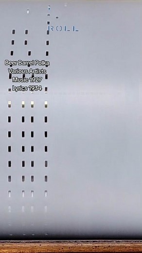 Beer Barrel Polka. this is an older roll and the lryics are hitting the note below the dotted line. sing the lyrics from the bottom up #shermantheplayerpiano #singalong #beerbarrelpolka #karoake #duet #piano #music #fyp