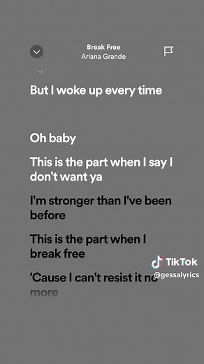 Break Free🎶by:Ariana Grande #songlyrics #spotify #fypviral | Ariana Grande Songs