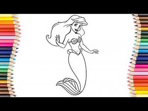 How to Draw Princess Ariel from The Little Mermaid (The Little Mermaid) Step by Step