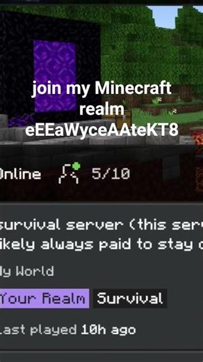 join my Minecraft bedrock realm #minecraft #realms