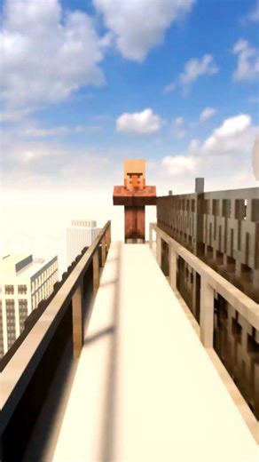 Villager Falls from Skyscraper in Minecraft Adventure