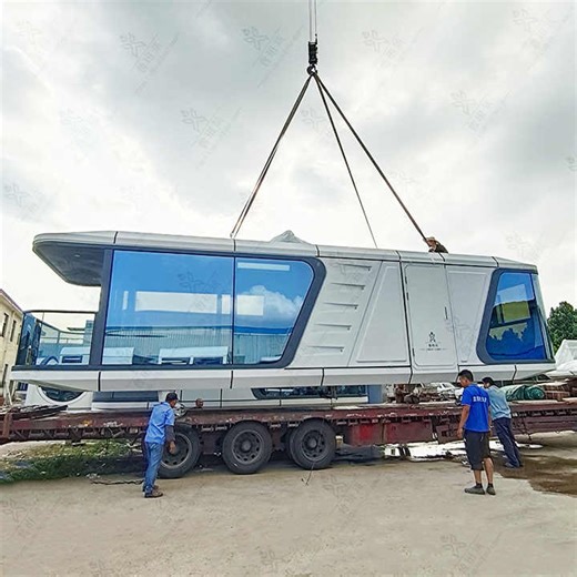 Modular Glass  Tiny House Space Capsule Prefabricated Living Container House Prefab  Home