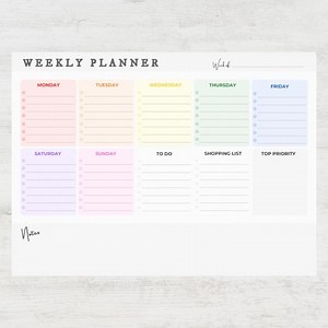 Colorful Weekly Planner Post-it Notes: Rainbow Design, 6x8 To-do List - Etsy