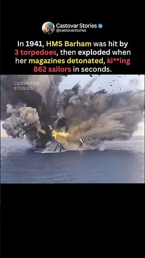 The Explosive Sinking of HMS Barham #shorts