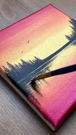 Acrylic Pink Sunset Clouds Painting Tutorial