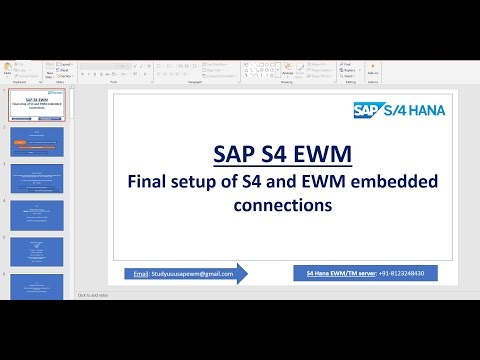 SAP S4 EWM - Final setup of S4 and EWM embedded connections