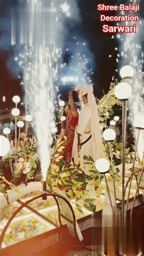 ##shree Balaji##decoration##couple entry##mirror entry##fireworks##lights##weeding vibes #7742293188