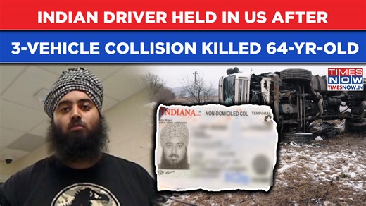 Sukhdeep Singh, 25-year-old Indian trucker illegally in US since 2018 border crossing as minor, snags Indiana CDL May 2025 despite 5 violations—now ICE-custodied after red-light Freightliner smash kills 64yo Terry Schultz in Indiana pileup. Watch the video to know more details. #TimesNowNews #TNOriginals | TIMES NOW
