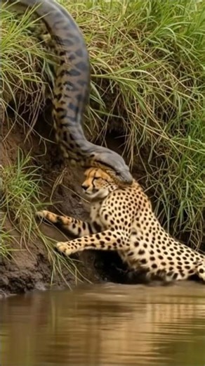 Snake Attacks Cheetah in Wild | Real Predator Battle | Wildlife #shorts #wildlife #animals #leopard