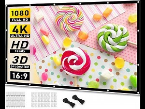 Taotique 4K Movie Projector Screen 16 9 HD Foldable and Portable Anti Crease Indoor Outdoor 120 inch