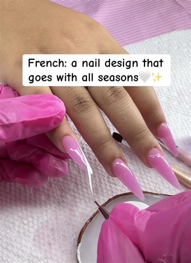 Stiletto Nail Design Ideas with White French Tips