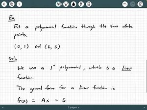 Linear Algebra - Video 28: Polynomial Curve Fitting Background and Example 1