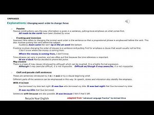 Advanced grammar - Emphasis explanations