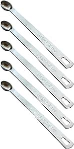 5PCS 1/8 Teaspoon(1/8tsp, 0.625 ml, Dash) Single Tiny Measuring Spoon, Small Individual Stainless Steel Measure Spoons Only