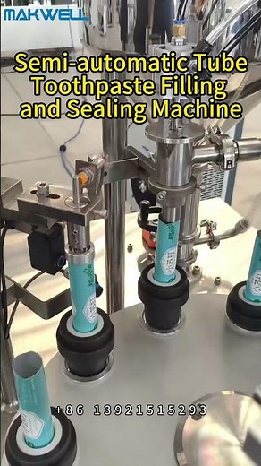 Semi-automatic toothpaste tube filling and sealing machine #fillingandsealingmachine