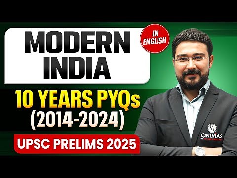 Modern History Last 10 Years PYQs - UPSC Prelims | UPSC PYQs | UPSC 10 Years PYQs | Prelims 2025