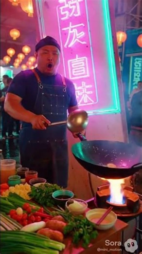 Street Food Chef Causes MASSIVE Fail! 🔥🍜😂 #aivideo #funny #sorabeats #sora #cute #instantkarma #fail