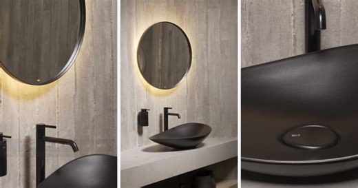 The fluid lines and elegant curves of the new Ohtake washbasin celebrate creativity and sophistication, transforming the space into a unique environment full of character and personality.⁣ Explore Ohtake: https://bit.ly/3StkLWF #bathroomdesign | Roca