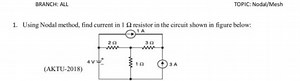 Using nodal analysis, find the current through the 1 Ω resistor... | Filo