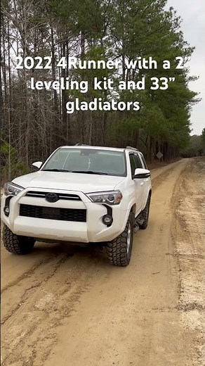 2022 Toyota 4Runner with a 2” leveling kit and 33” gladiators