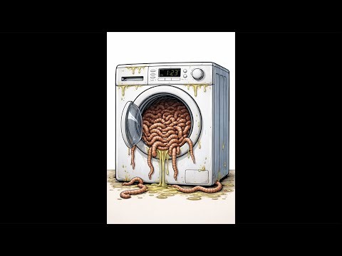 Аскариды со стиральной машинки под микроскопом (Ascaris from a washing machine under a microscope)