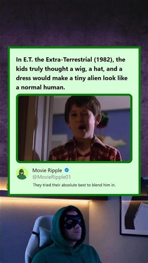 ET the Extra-Terrestrial 1982 Kids Try to Disguise Alien with a Wig Hat and Dress