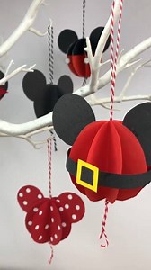 How cute (and easy!!) are these 3d Paper Mickey Mouse Ornaments? Love love love https://www.redtedart.com/paper-mickey-mouse-ornaments-diy/ | Red Ted Art