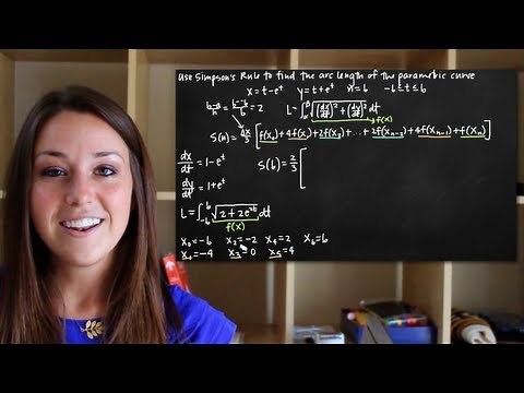 Parametric arc length, simpson's rule (KristaKingMath)