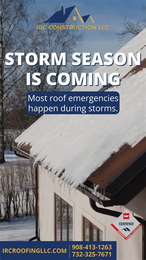 Storm season doesn’t ask for permission 🌪️🌧️ It only takes one heavy rain or strong wind to turn a small roof problem into a serious and expensive repair. Most roof emergencies happen when people least expect them. Don’t wait for water stains, leaks, or damaged ceilings to show up. A simple inspection today can protect your home, your comfort, and your budget 💰🏠 Stay ahead of the weather and enjoy real peace of mind. 📞 908-413-1263 📞 732-325-7671 🌐 www.ircroofingllc.com #StormReady #RoofP