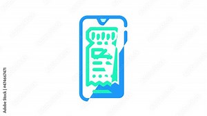 electronic ticket e-ticket animated color icon electronic ticket e-ticket sign. isolated on white background Stock Video