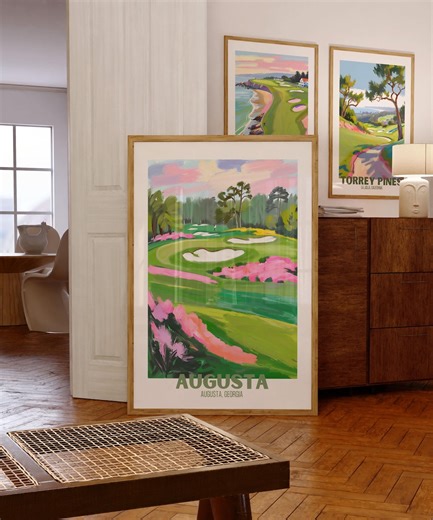 Augusta National Golf Course Print: Impasto Style Wall Art (digital Download) - Etsy