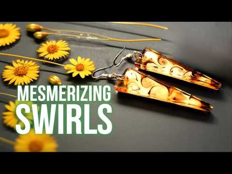 DIY Swirled Triangle Resin Earrings | UV Resin & Alcohol Ink Tutorial