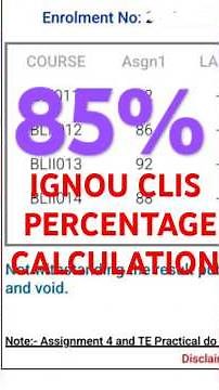 IGNOU CLIS Percentage calculation | IGNOU CLIS Percentage kaise nikalne | IGNOU percentage calculate